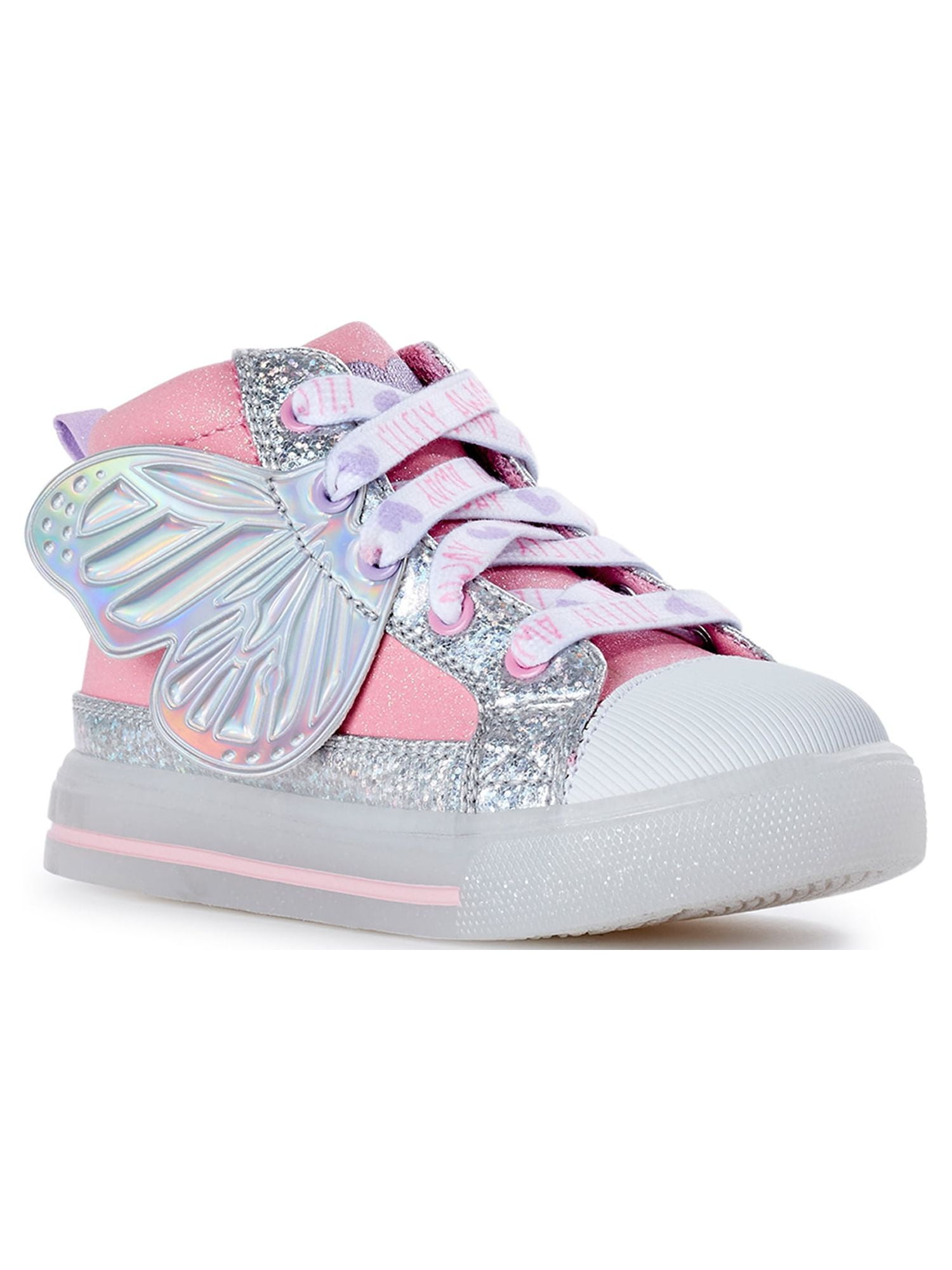 Athletic Works Toddler Girls Light Up High Top Shoes, Sizes 7-12 ...