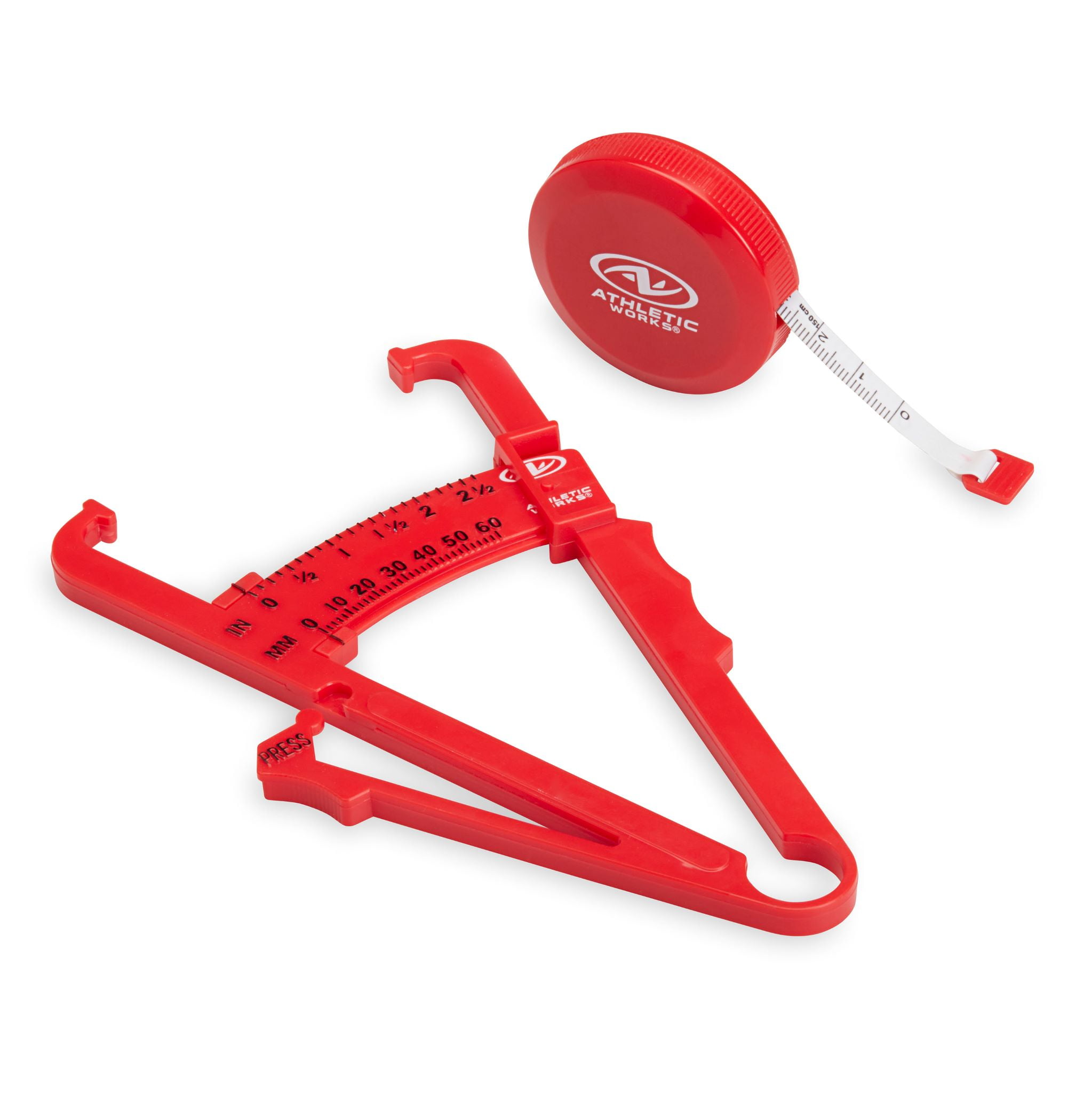 Athletic Works Total Body Measuring 2 Piece Kit, Includes Caliper, Tape ...