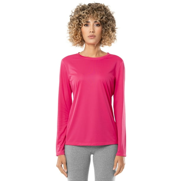 Athletic Works Women Active Moisture Wicking Long Sleeve T-Shirt, XS ...