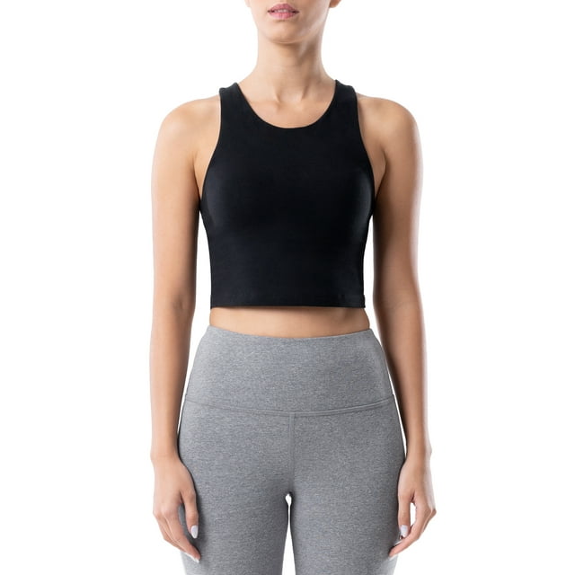 Athletic Works Women's Active Cropped Racerback Tank - Walmart.com