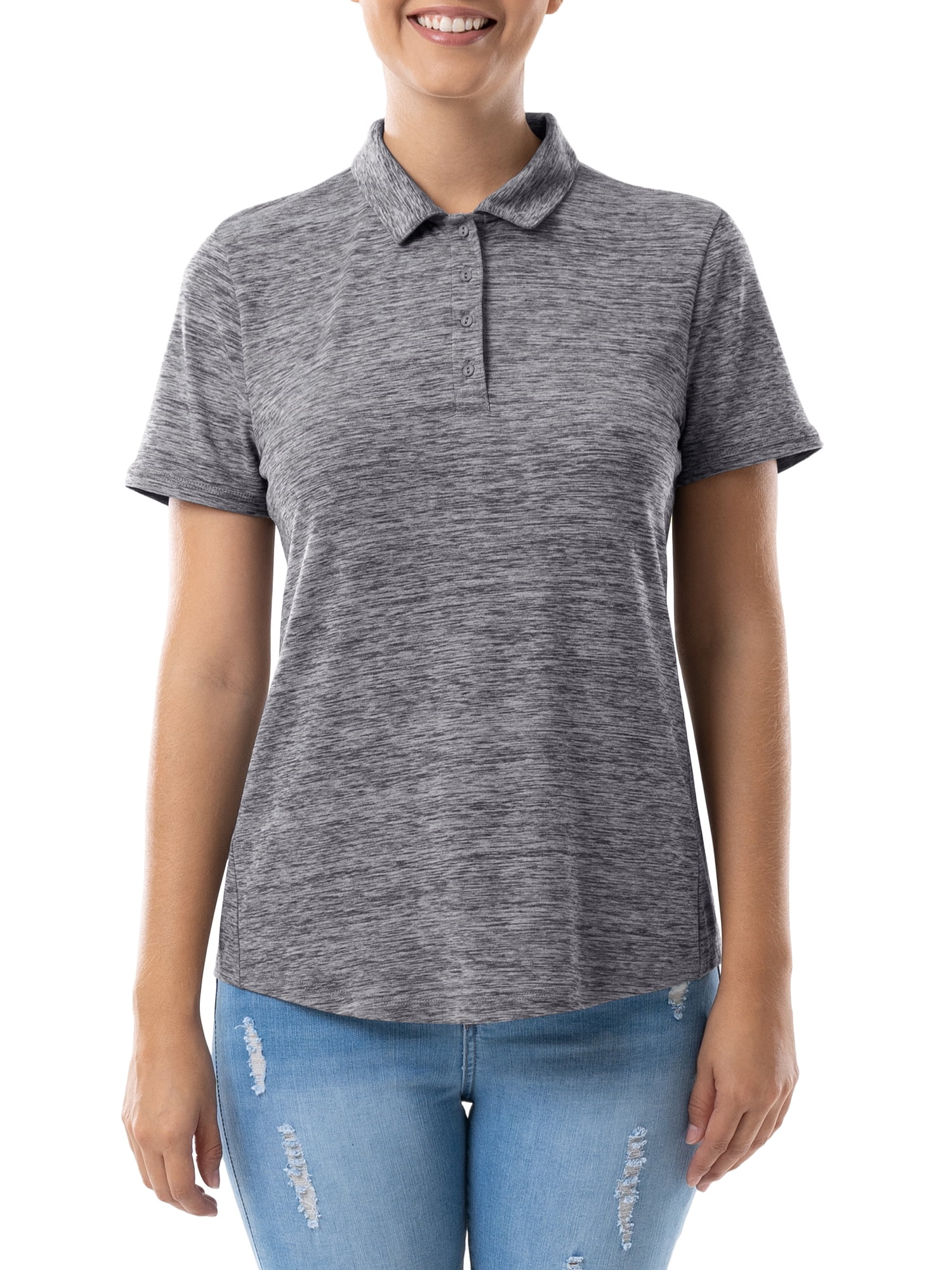 Athletic Works Womens Active Short Sleeve Polo Shirt