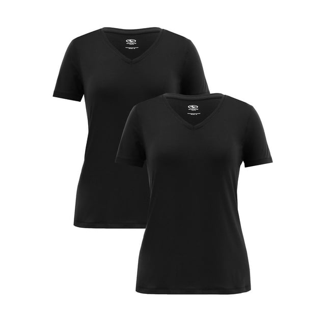 Athletic Works Womens Active V Neck T Shirt With Short Sleeves 2 Pack