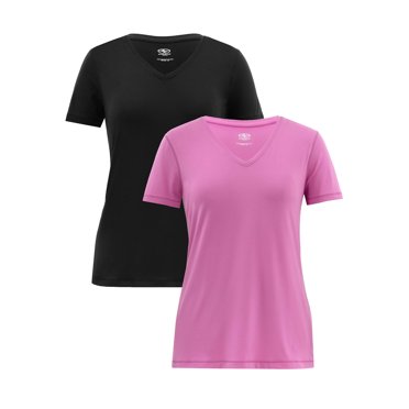 5-Pack Women's V-Neck Activewear T-Shirt, Dry-Fit, Moisture Wicking ...