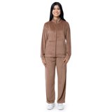 Athletic Works Women's Soft Velour Jacket and Pant Tracksuit, Size S ...