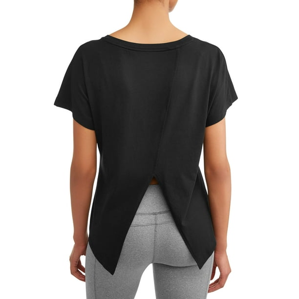 Athletic Works Women's Athleisure Fashion Split Back Tee - Walmart.com