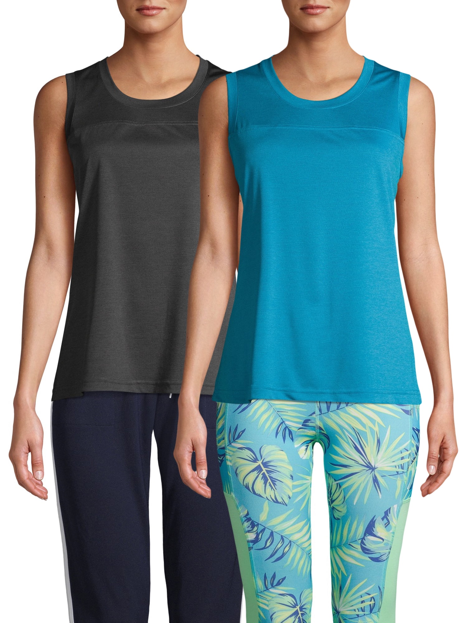 Athletic Works Women's Athleisure Heathered Yoke Tank (2-Pack ...
