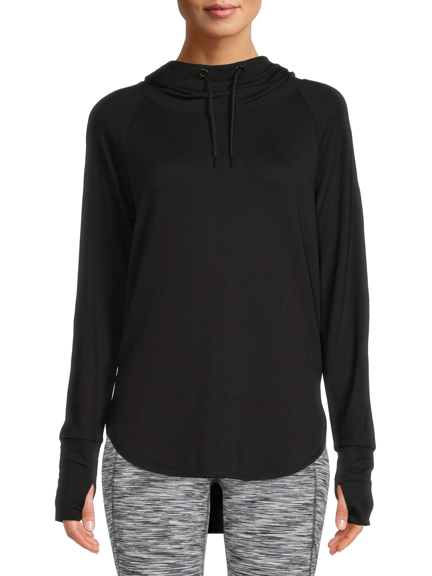 Athletic Works Women's Athleisure Mock Neck Hoodie - Walmart.com