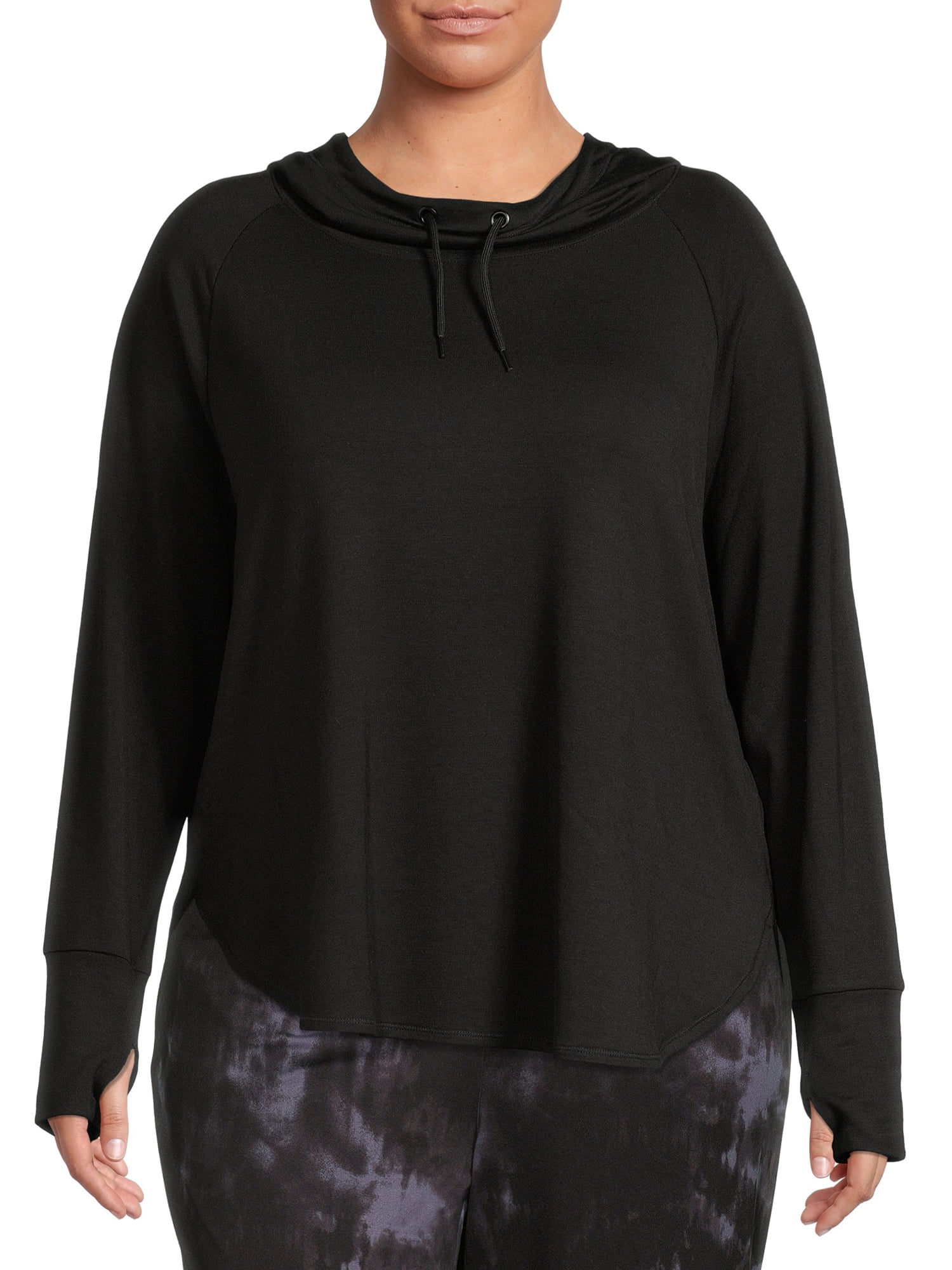 Athletic Works Women's Athleisure Mock Neck Hoodie - Walmart.com