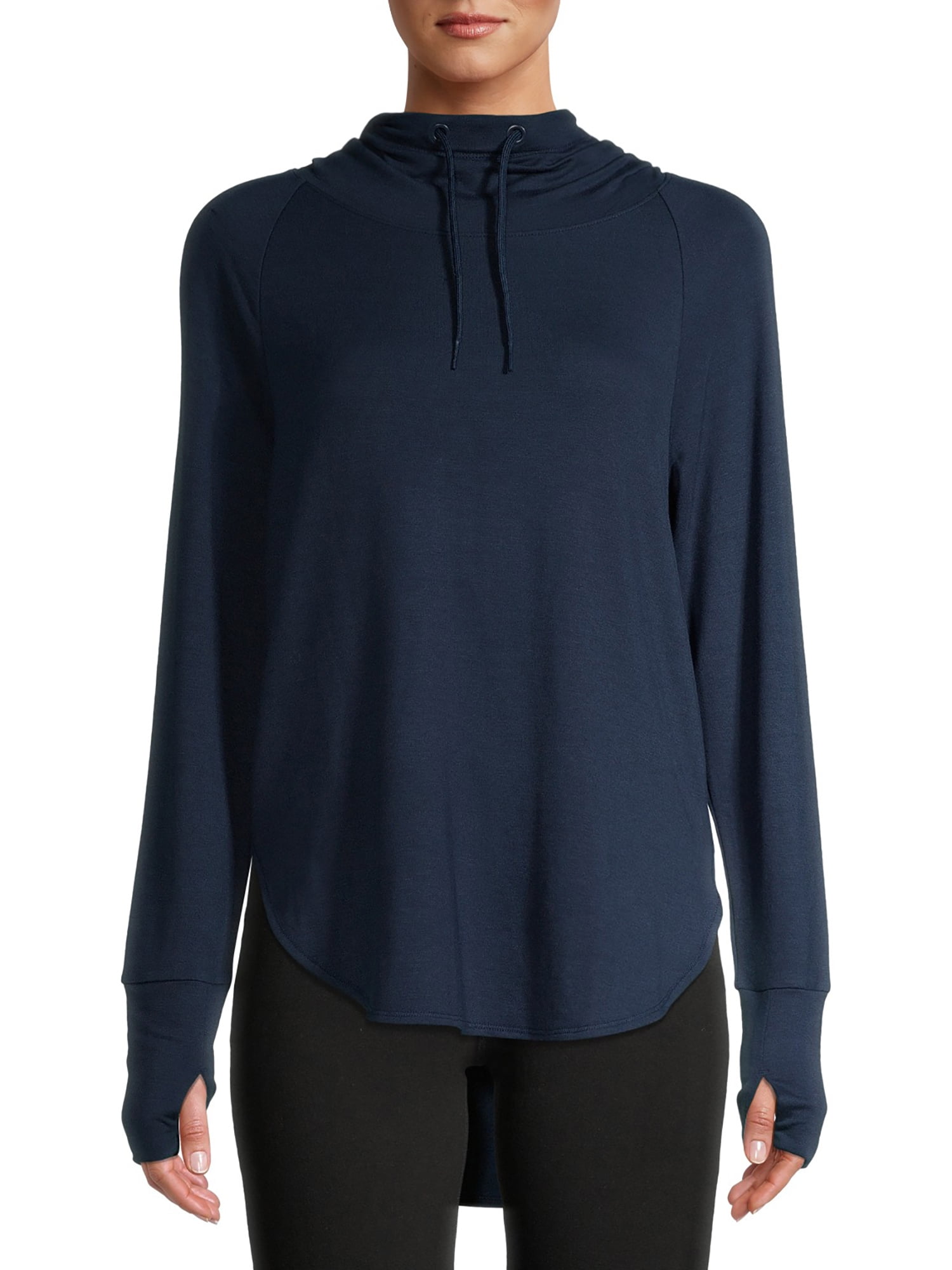 Athletic Works Women's Athleisure Mock Neck Hoodie - Walmart.com