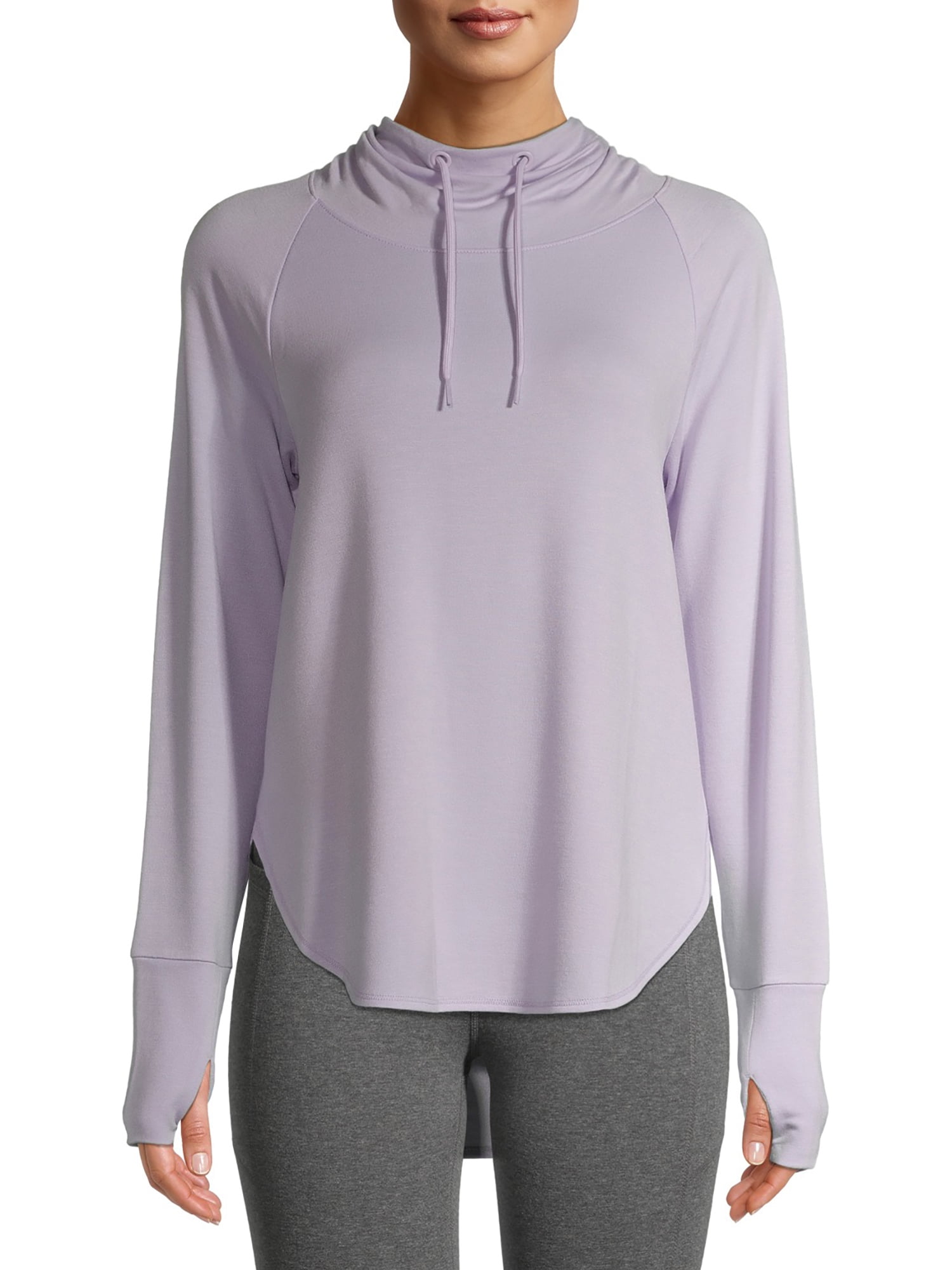 Athletic Works Women's Athleisure Mock Neck Hoodie - Walmart.com