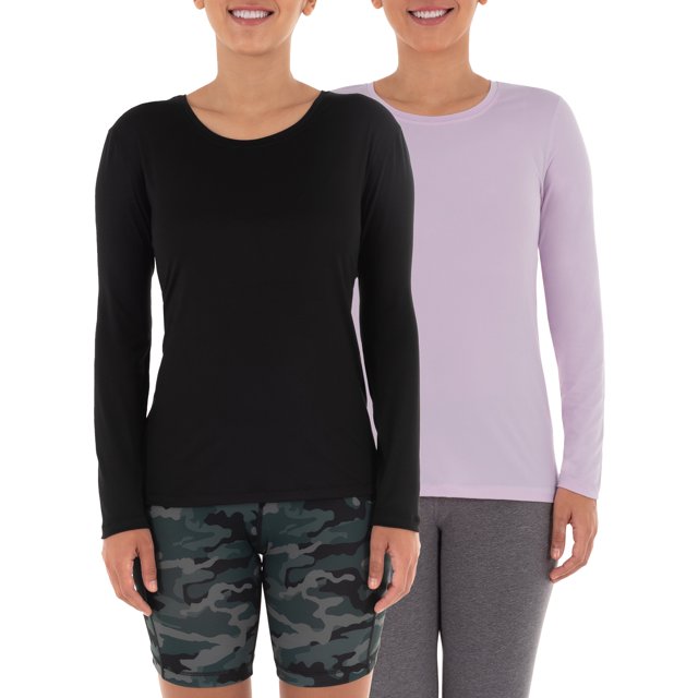 Athletic Works women's Core Active Long Sleeve T-Shirt 2-Pack - Walmart.com