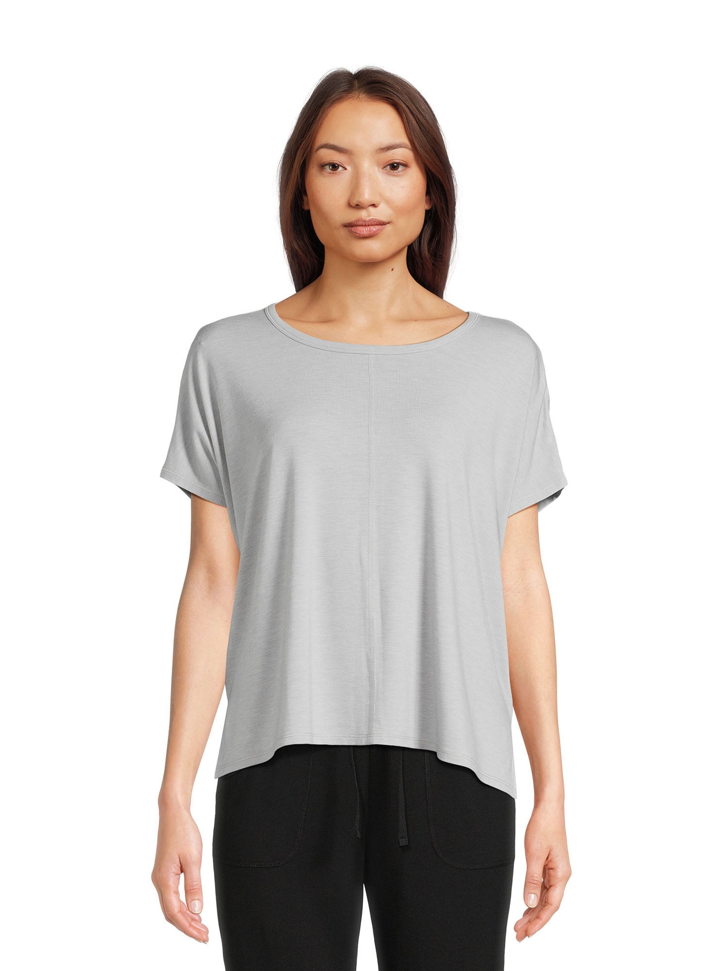 Athletic Works Women’s Dri More Dolman Sleeve Tee with Side Slit, Sizes ...