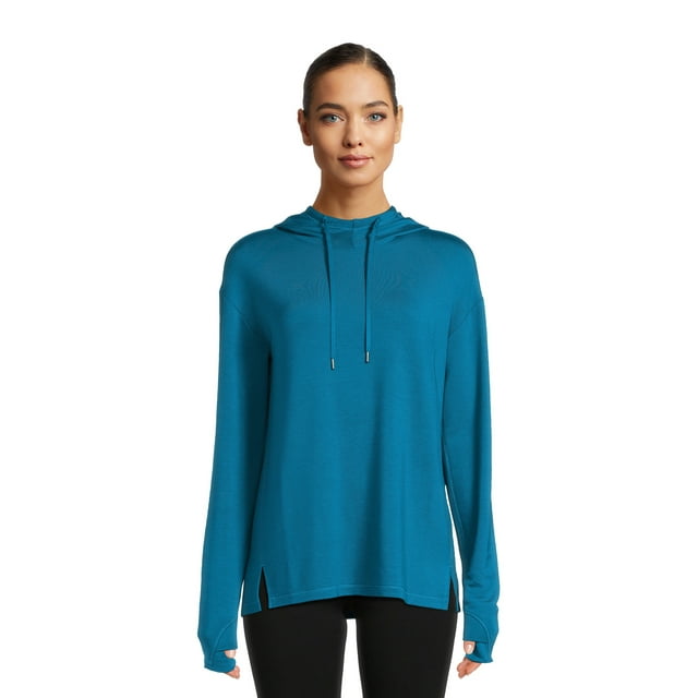 Athletic Works French Terry Mock Neck Hoodie women's Pullover - Walmart.com