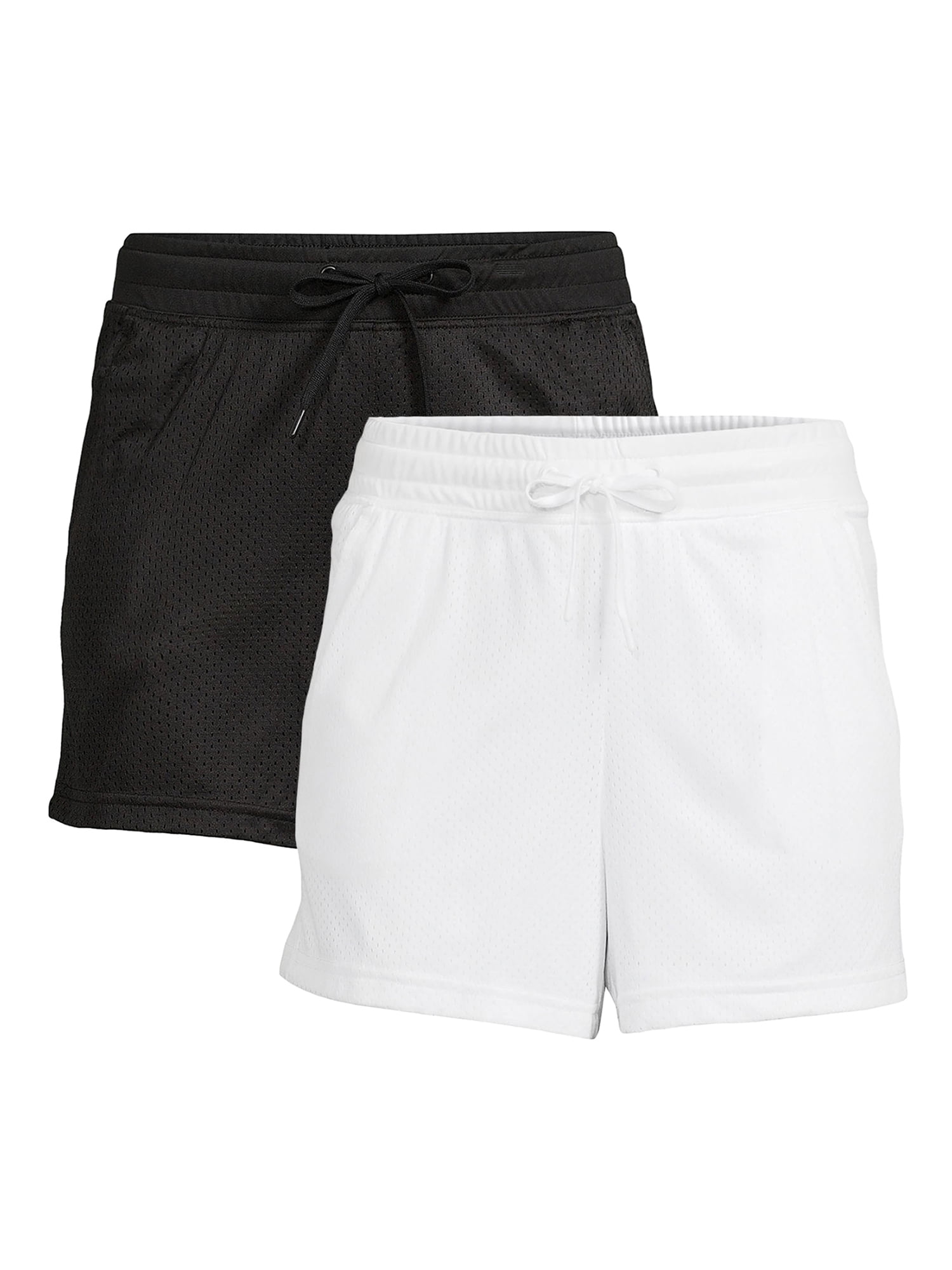 Athletic Works Women's Mesh Gym Shorts with Pockets, 2-Pack ...
