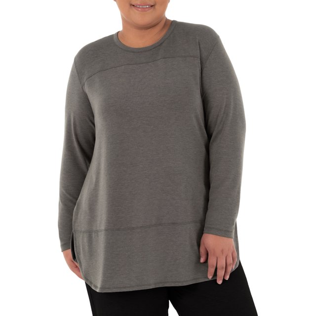 Athletic Works Women's Plus Active Long Sleeve French Terry Tunic ...