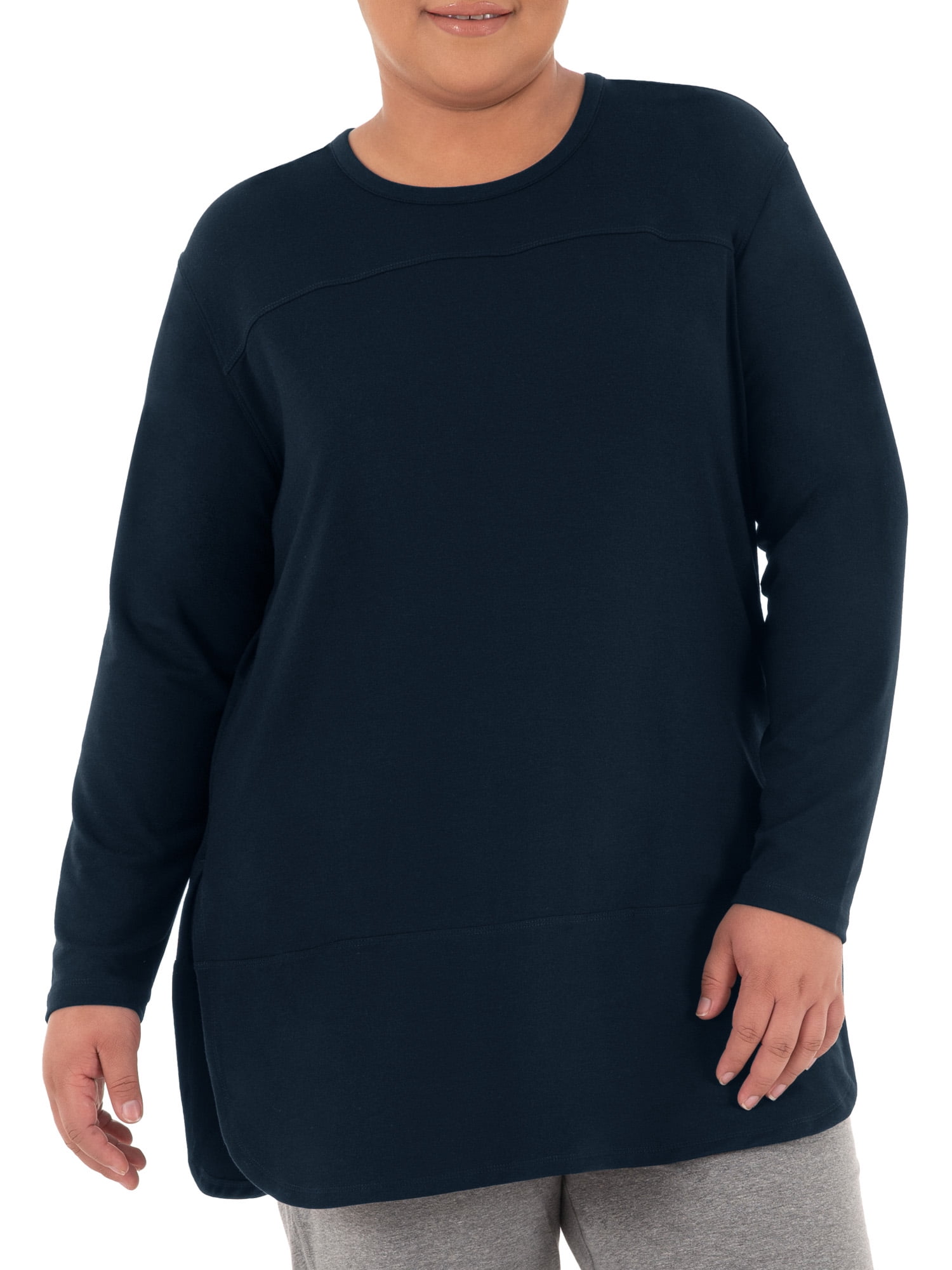 Athletic Works Women's Plus Active Long Sleeve French Terry Tunic ...
