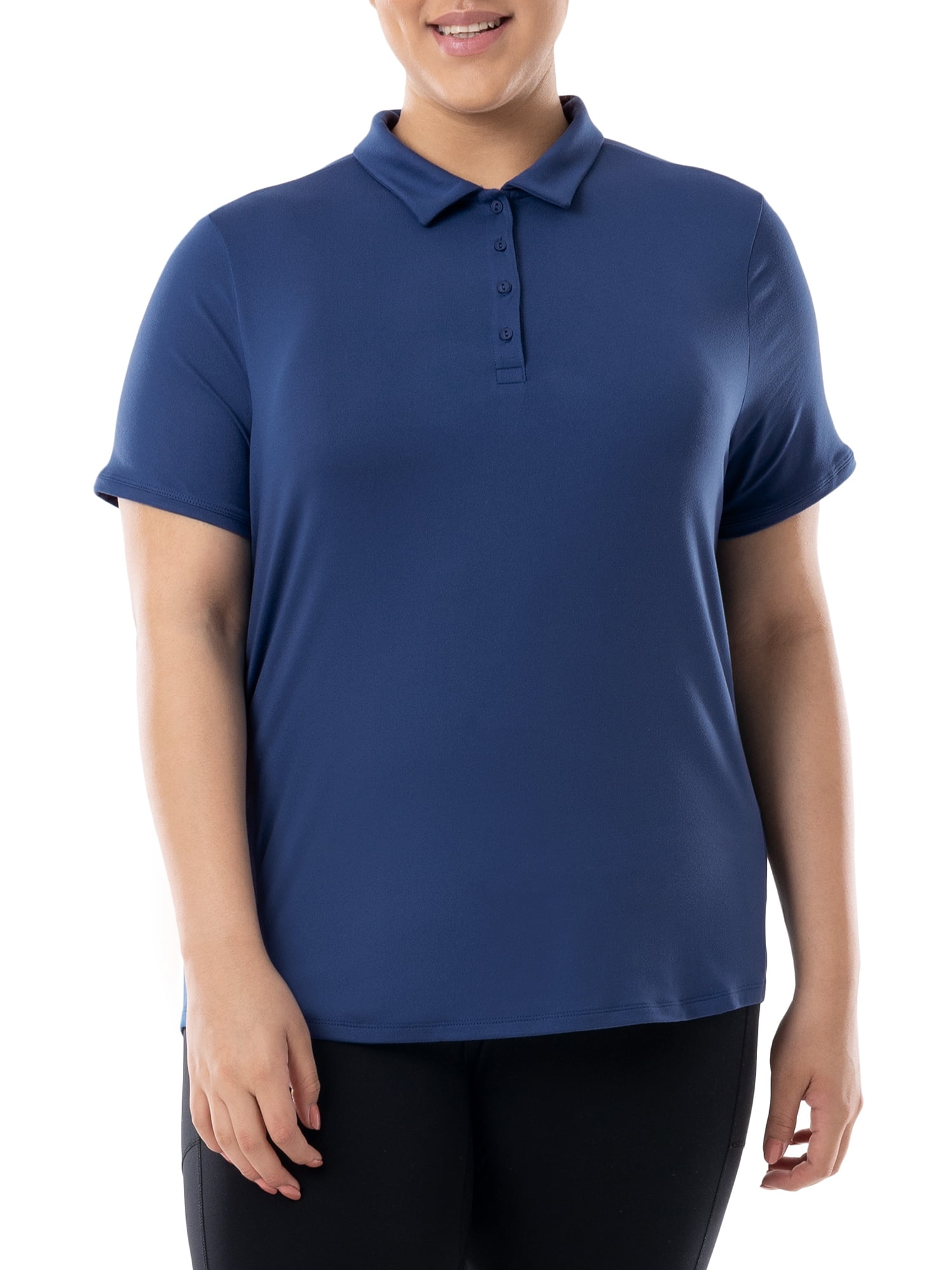 Athletic Works Women's Plus Active Short Sleeve Lightweight Polo Shirt ...