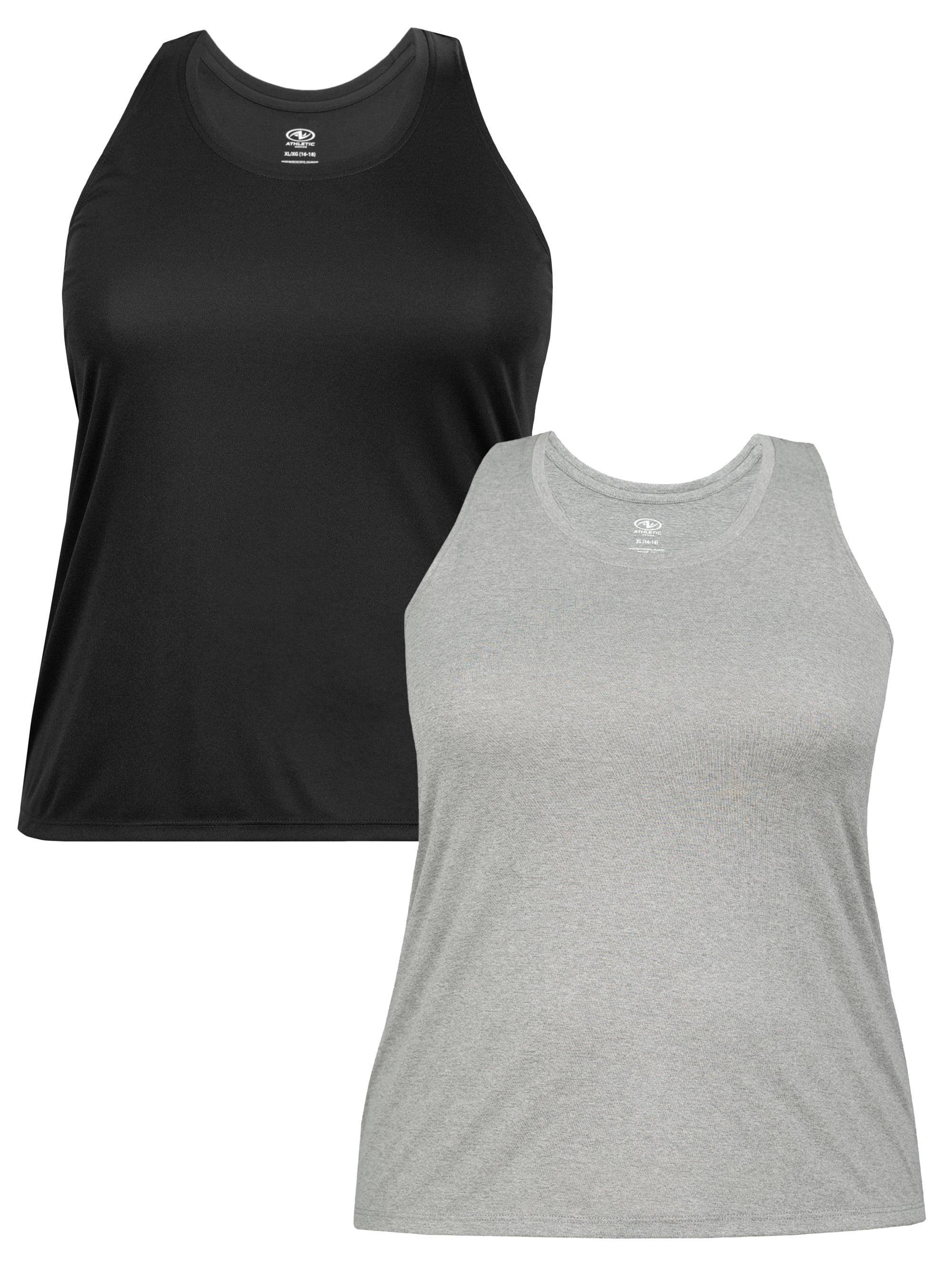 Athletic Works Women's Plus Core Active Racerback Tank Top, 2 Pack ...