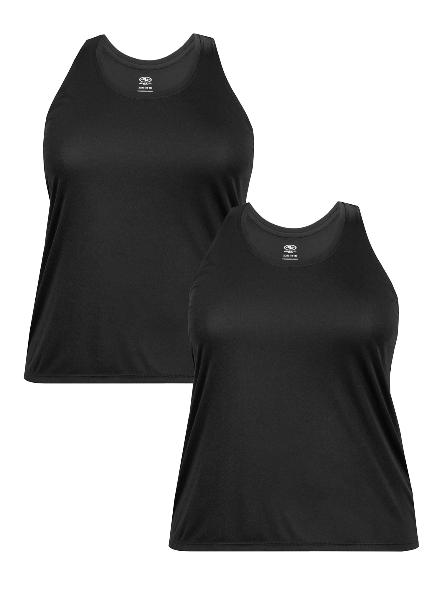Athletic Works Women's Plus Active Racerback Tank Top 2 Pack, Sizes 1X ...