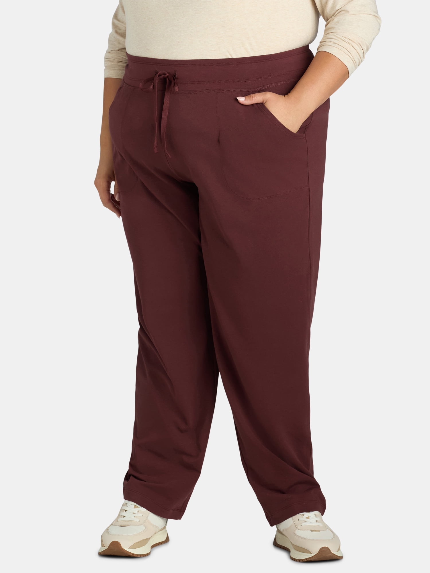 Athletic Works women's Plus Knit Pants Cozy Mid-Rise Joggers - Walmart.com