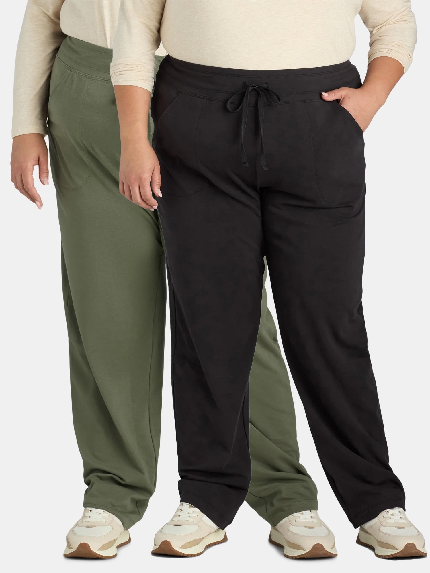 Athletic Works Women's Plus Knit Pants, 2-Pack, Sizes 1X-4X - Walmart.com
