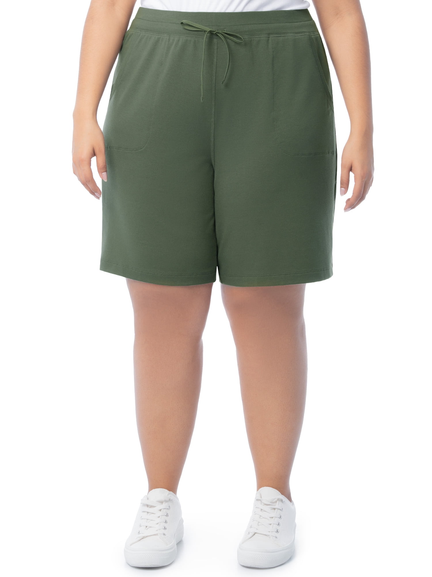 Athletic Works Women's Plus Size 9" French Terry Drawstring Lounge ...