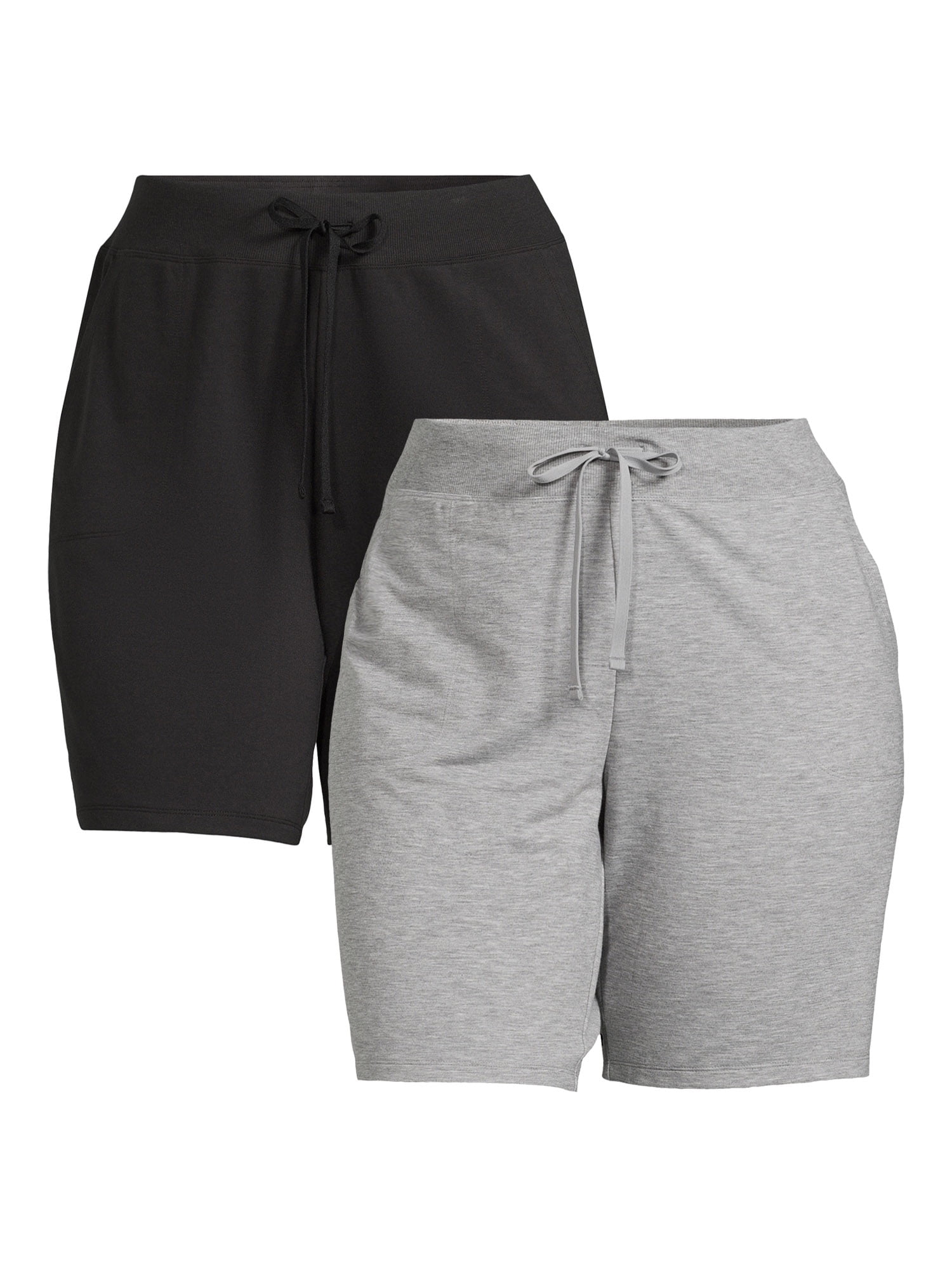Athletic Works Women’s Plus Size French Terry Cloth Bermuda Shorts, 2 ...