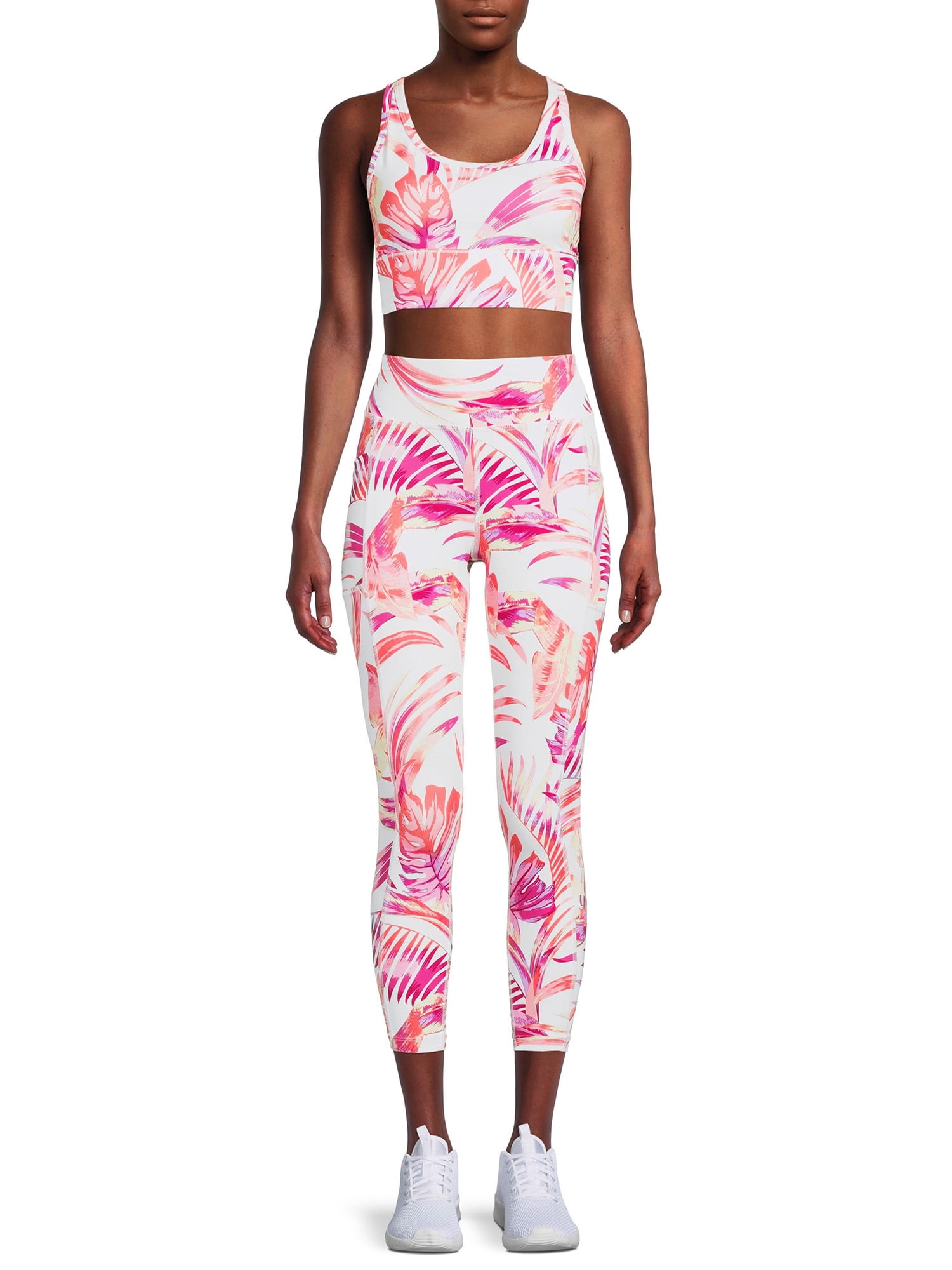 Athletic Works Women's Sports Bra and Leggings Active Set, 2-Piece ...