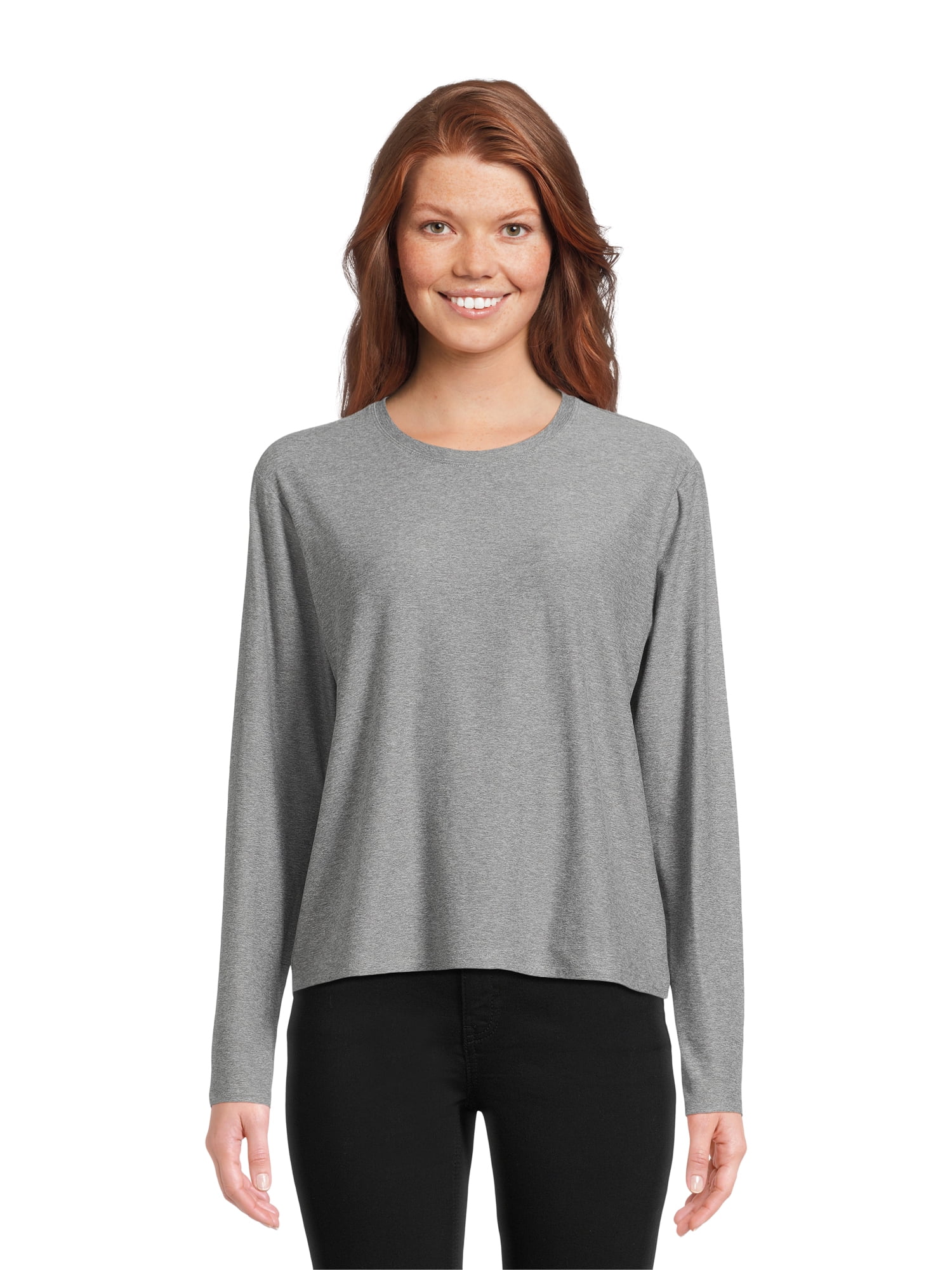 Athletic Works Women's and Women's Plus ButterCore Soft Tee with Long ...