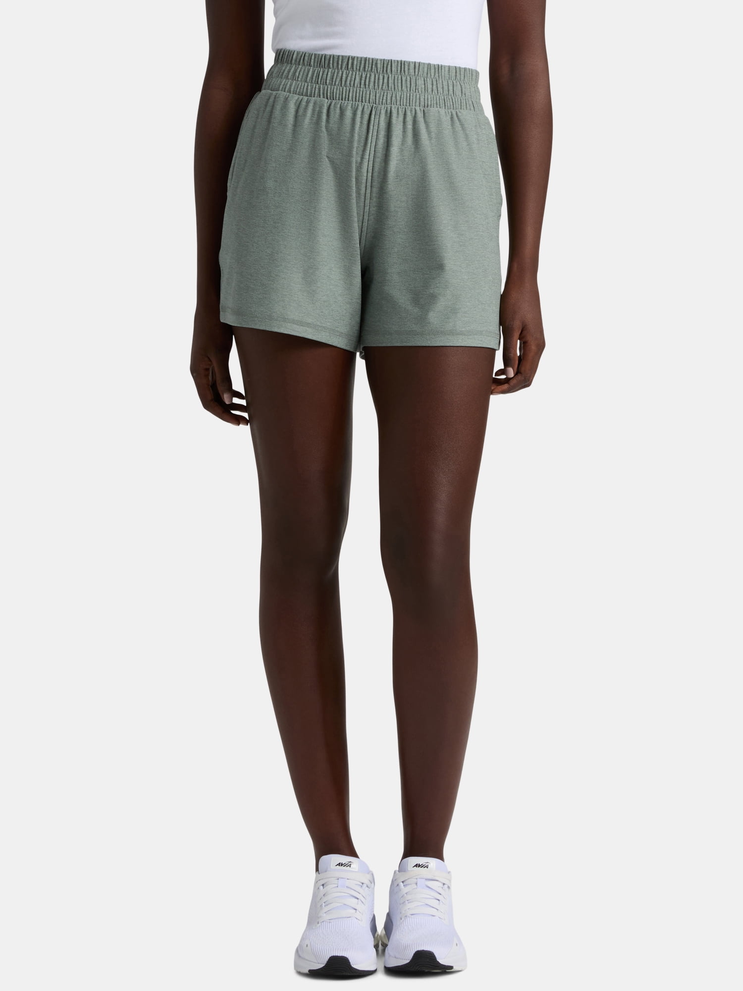 Athletic Works Women's ButterCore Soft Performance Gym Shorts, Moisture ...
