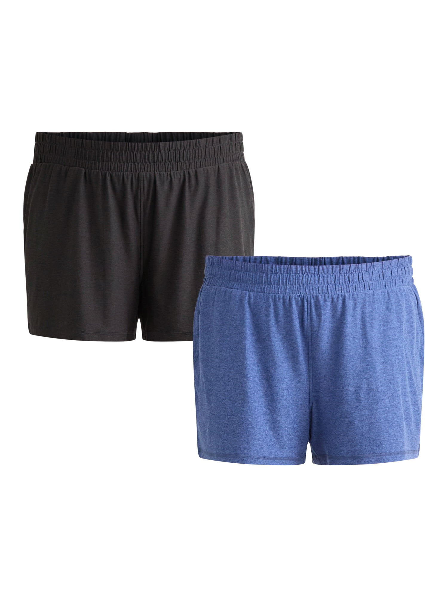 Athletic Works Women's ButterCore Performance Gym Shorts 2-Pack, Soft ...