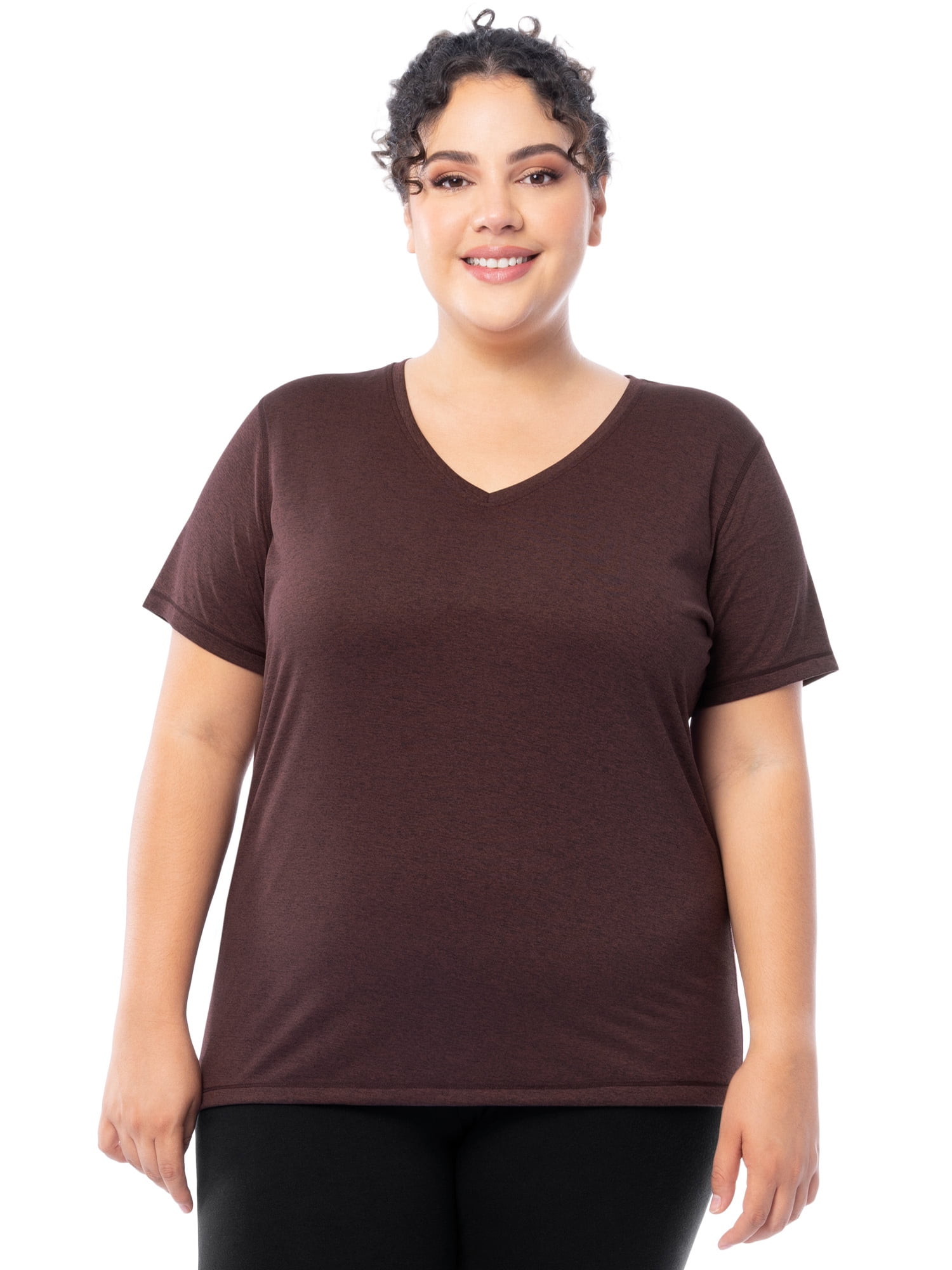 Athletic Works Women's and Women's Plus Core Active V-Neck T-Shirt ...