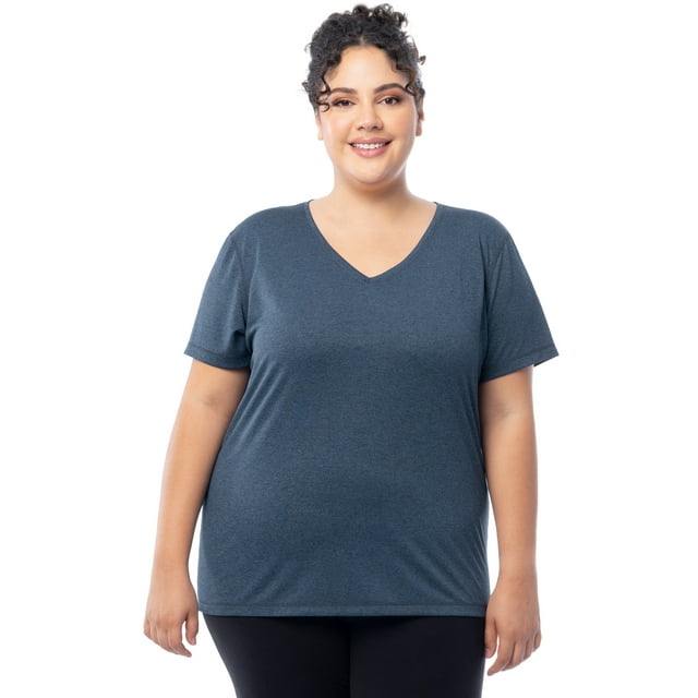 Athletic Works Women's and Women's Plus Core Active V-Neck T-Shirt ...