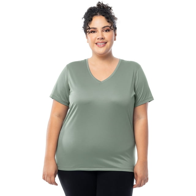 Athletic Works Women's and Women's Plus Core Active V-Neck T-Shirt ...