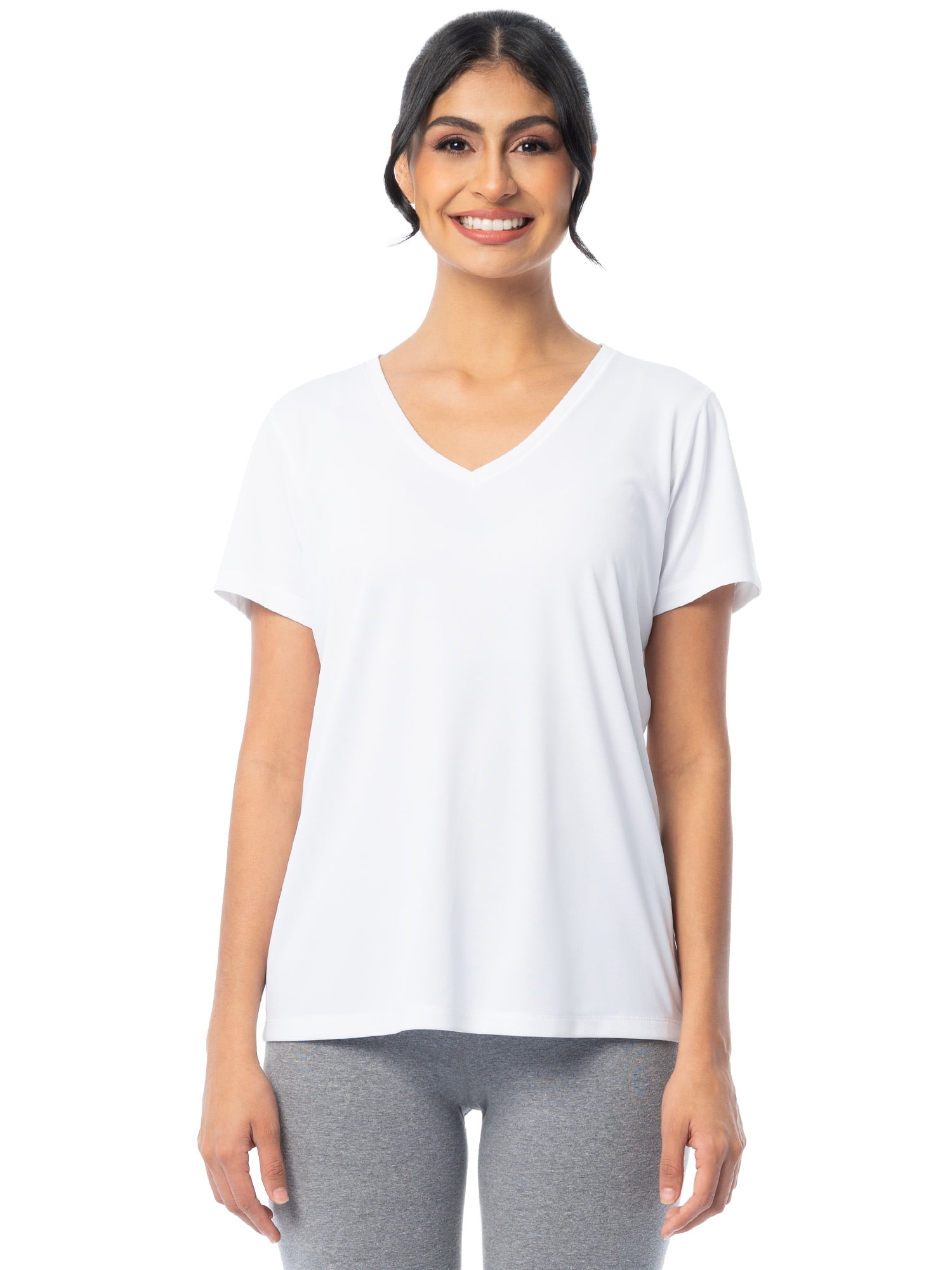 Athletic Works Women's and Women's Plus Core Active V-Neck T-Shirt ...