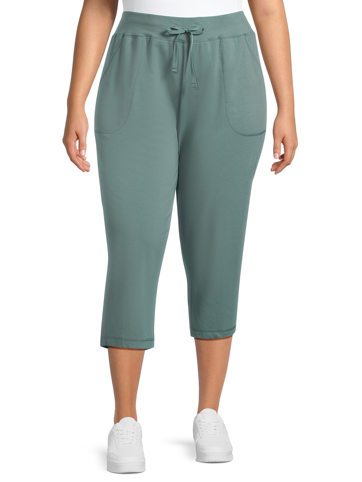 Athletic Works Women's and Women's Plus Core Knit Capri, Sizes XS-4X ...