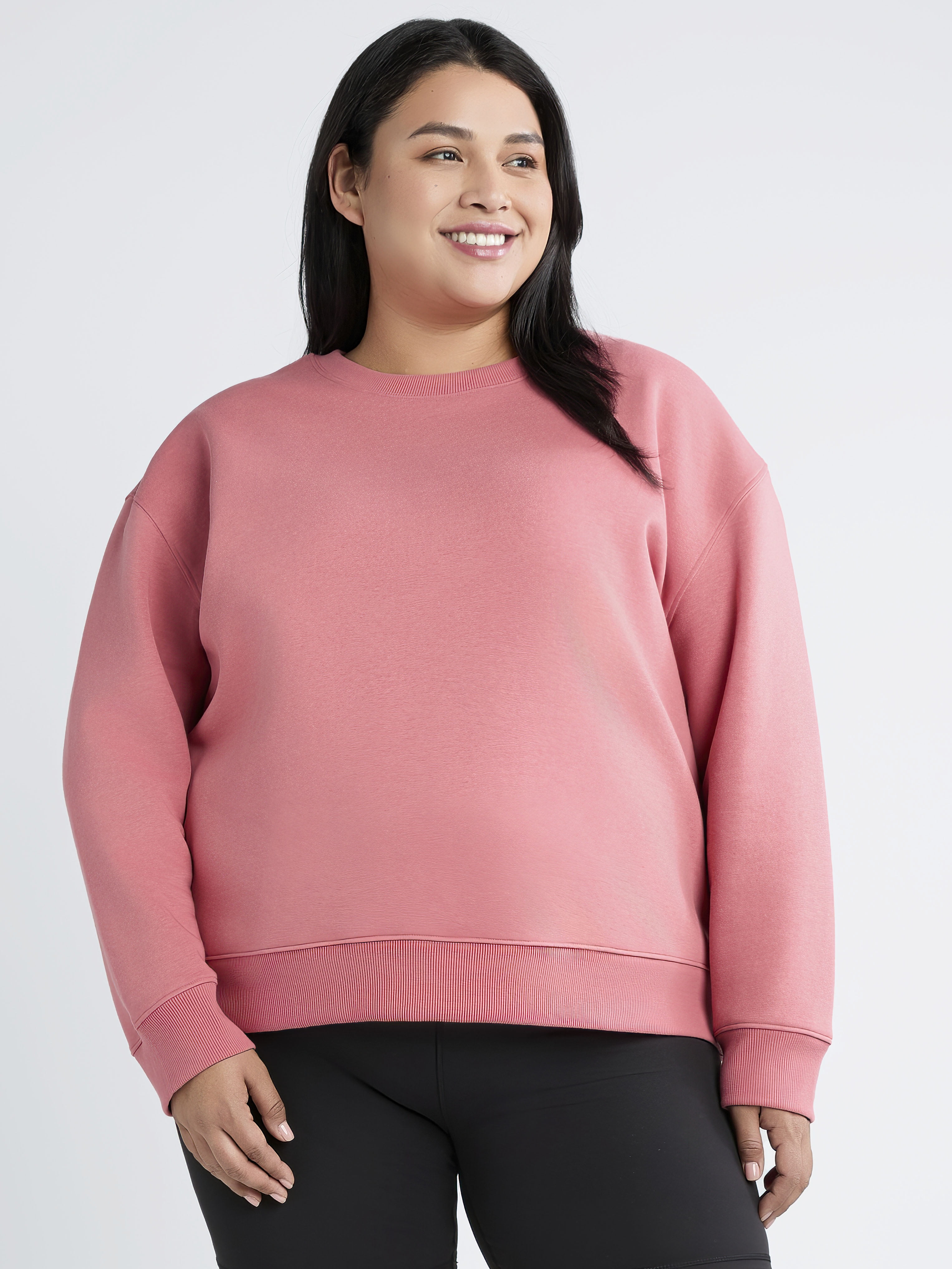 Athletic Works Women's and Women's Plus Fleece Crewneck Sweatshirt ...