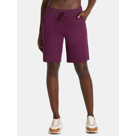 Athletic Works French Terry Bermuda Shorts for Women Sizes XS-4X, Mid ...