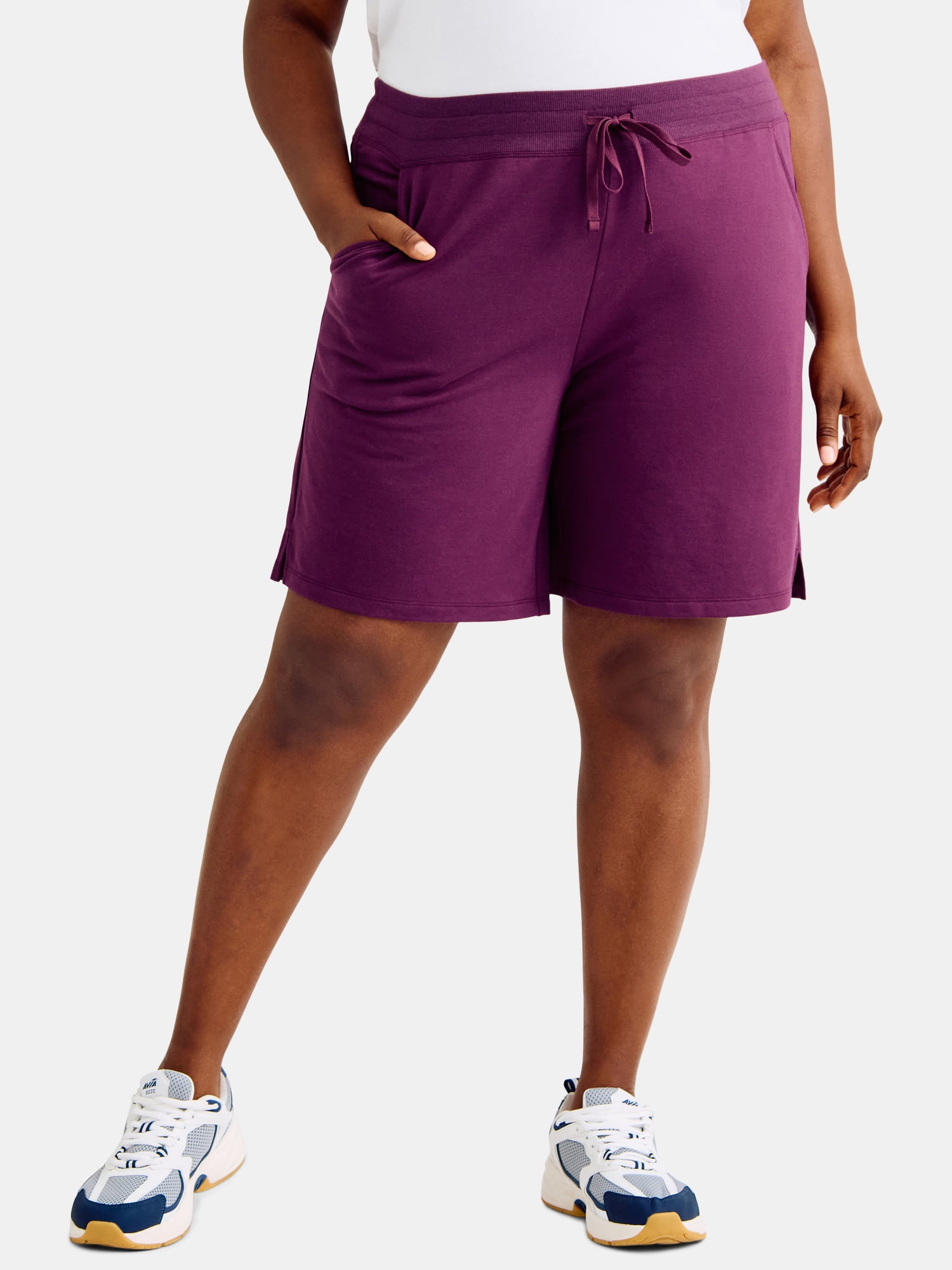 Athletic Works Women's French Terry Cloth Bermuda Shorts, Sizes XS-4X ...