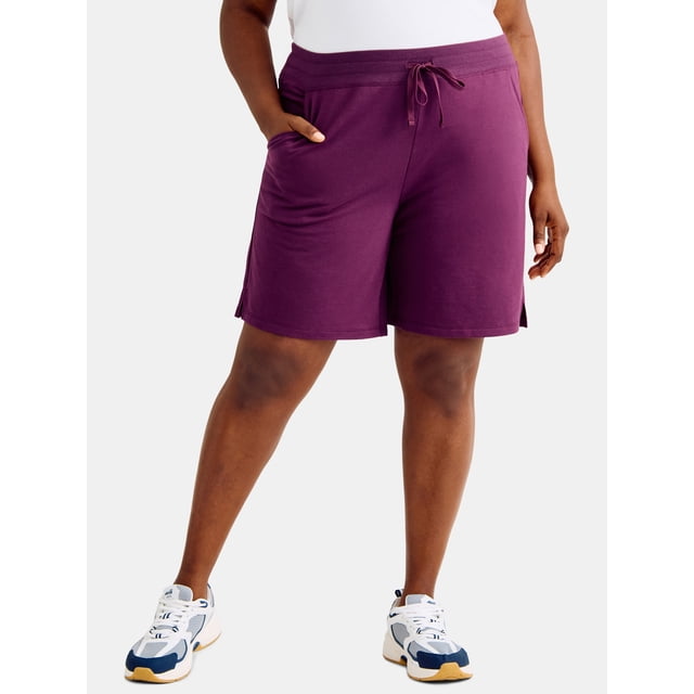 Athletic Works Women's and Women's Plus French Terry Cloth Bermuda ...