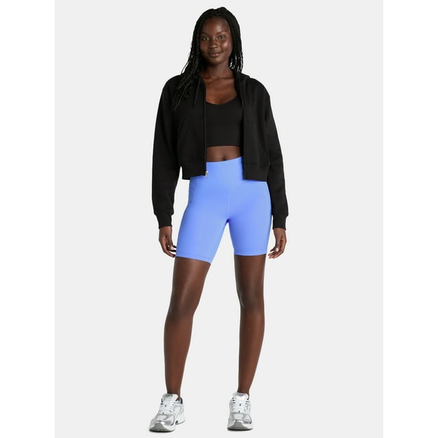 Athletic Works Women's and Women's Plus High Rise Bike Shorts, Size XS ...