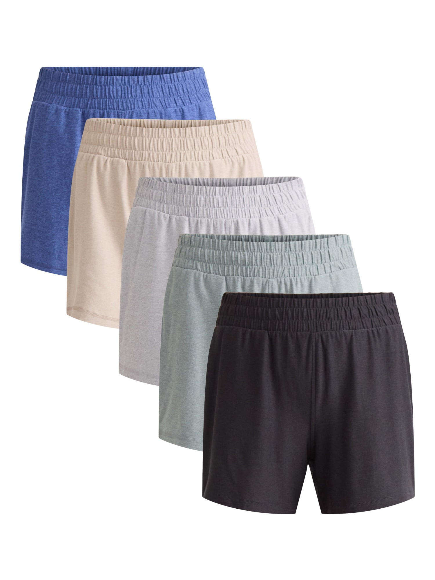 Athletic Works Women’s ButterCore Performance Shorts, 5-Pack, 4.5 ...