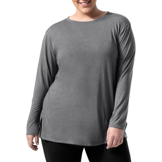 Athletic Works Womens Plus Active Long Sleeve Yoga Tunic Top - Walmart.com