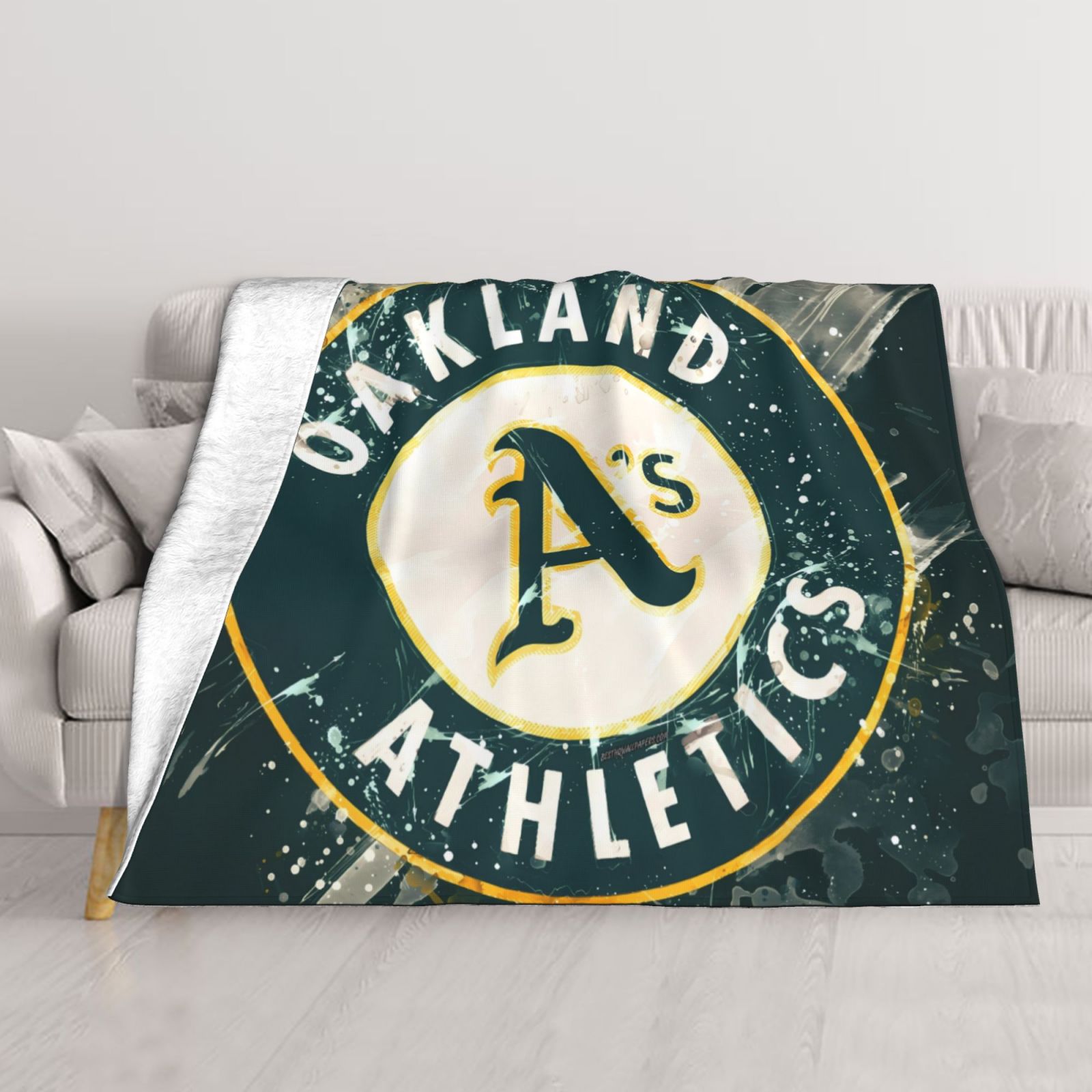 Athletics Air Conditioning Blanket Printing Baseball Team Logo ...