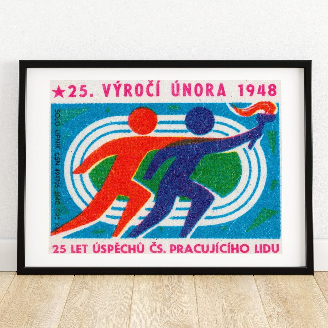 Athletics Competition - Matchbox Print - Czech Wall Art - Vintage Czech ...