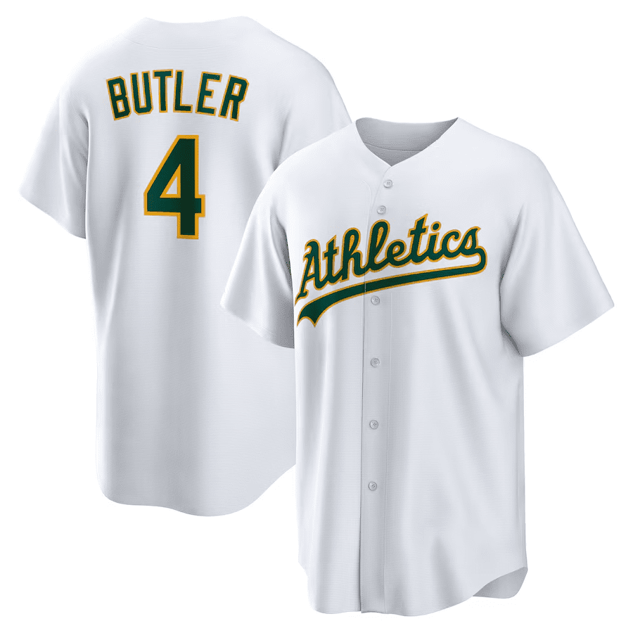 Athletics Lawrence Butler#4 Jersey Classic Short Sleeved Uniform Sewing ...