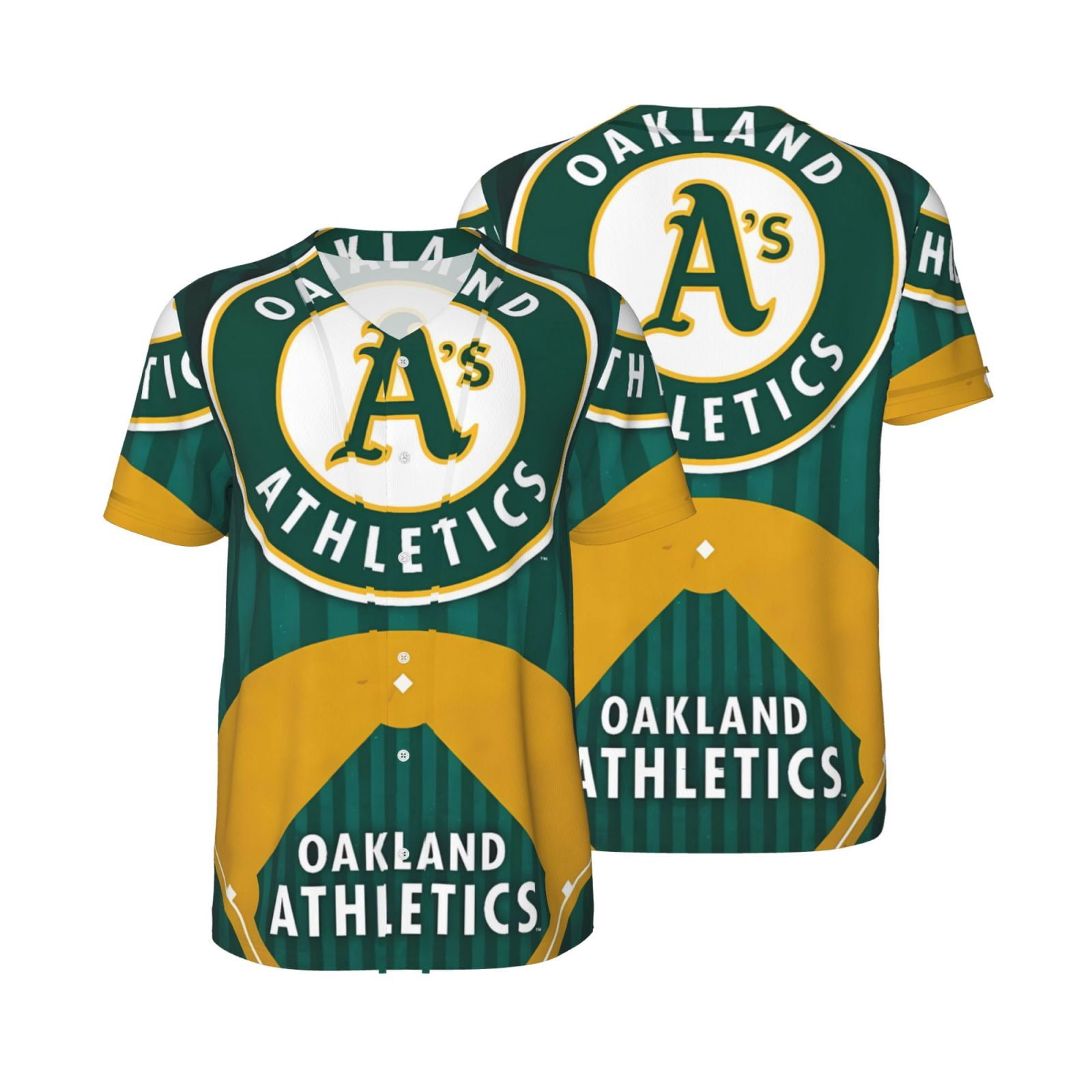 Athletics Men's Baseball T-shirt Classic Sports Game Button Down Shirt ...
