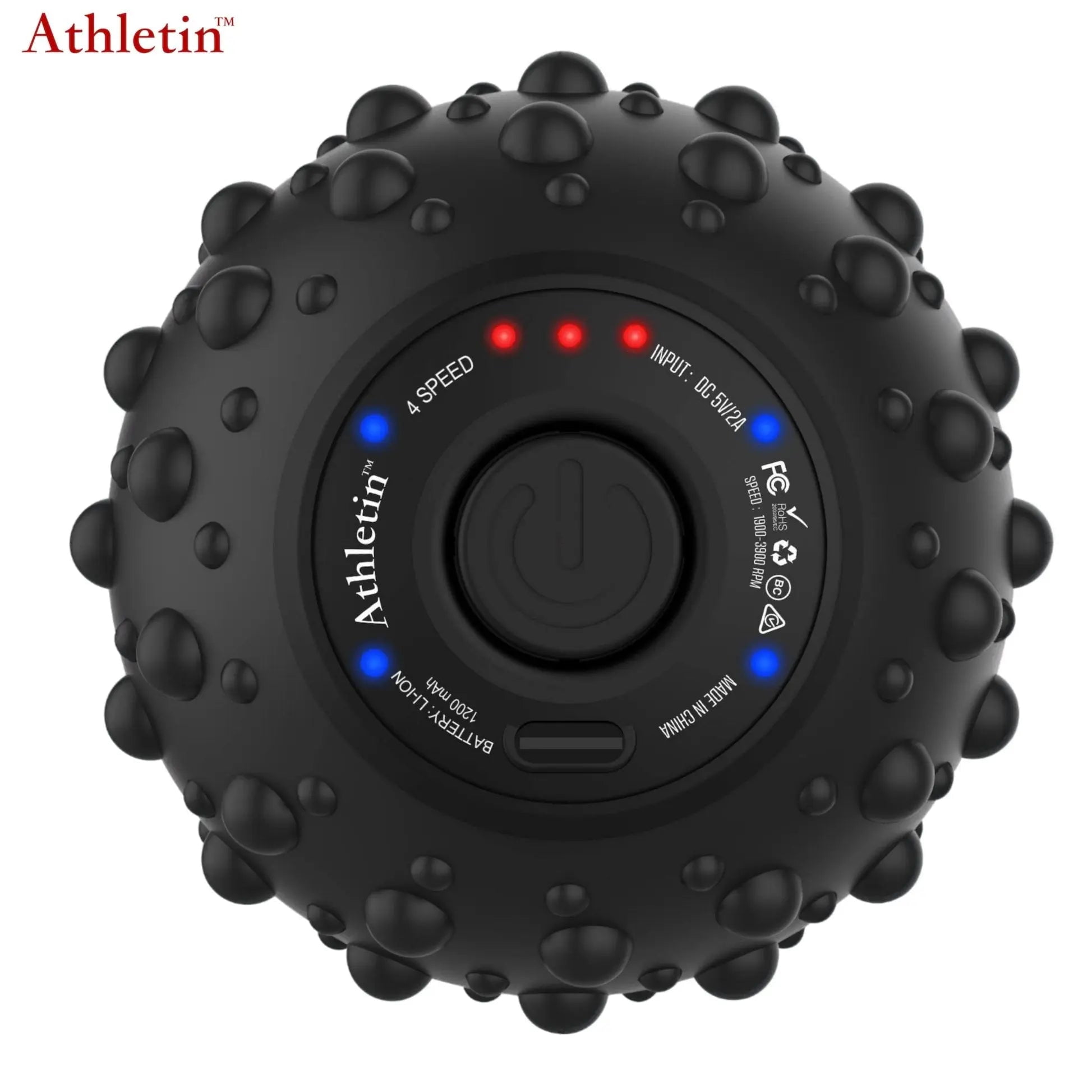 Athletin 4-Speed Vibrating Deep Tissue Massager Ball for Full Body ...