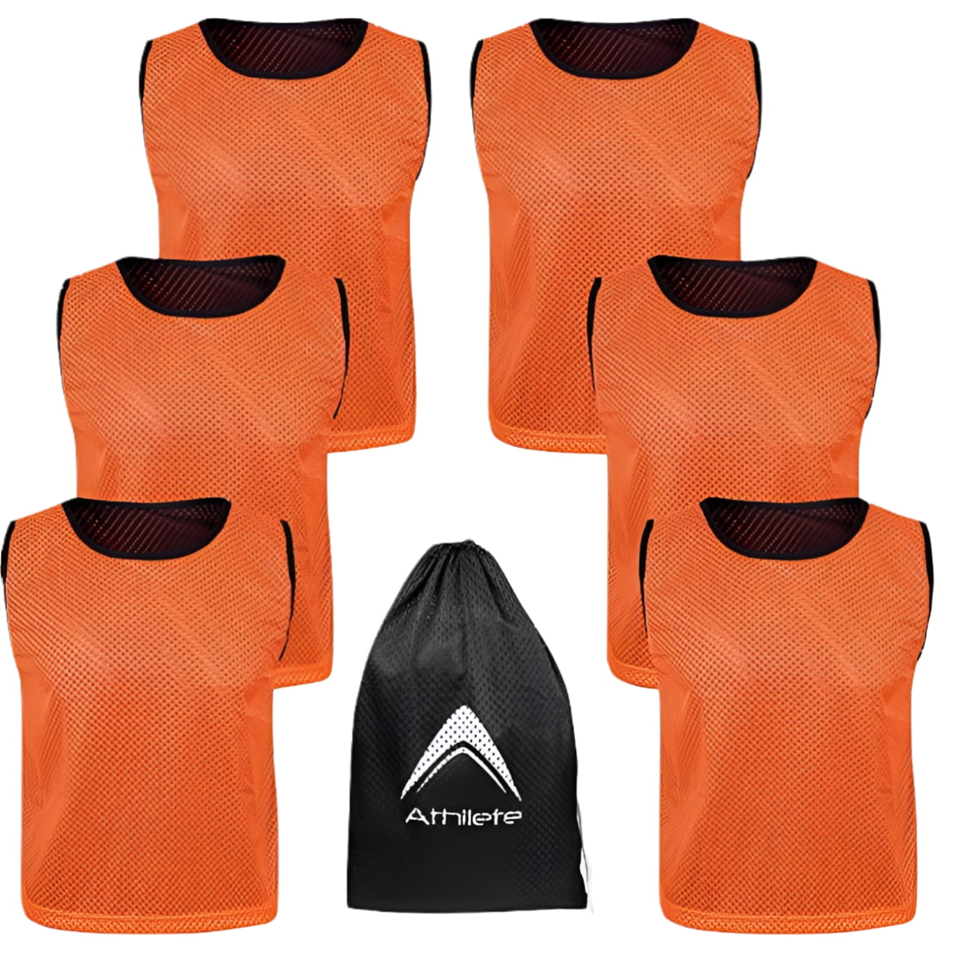 Athllete Set of 6 Reversible Jerseys Pinnies Basketball Soccer Training ...