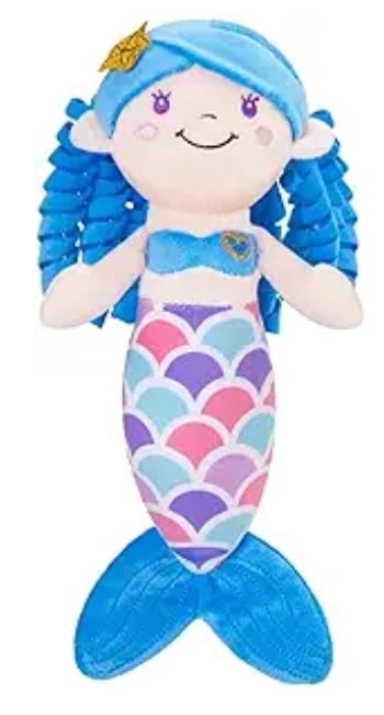 Athoinsu Blue Mermaid Stuffed Animal Soft Cute Mermaid Princess Plush ...